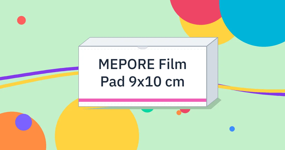 Symbolbild: Packung mit der Aufschrift MEPORE Film Pad 9x10 cm (PZN 11003131) – Verfügbarkeit und Bezug in Apotheken in Frankfurt am Main