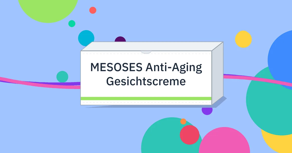 Symbolbild: Packung mit der Aufschrift MESOSES Anti-Aging Gesichtscreme (PZN 18139767) – Verfügbarkeit und Bezug in Apotheken in Frankfurt am Main