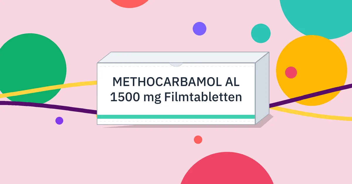 Symbolbild: Packung mit der Aufschrift METHOCARBAMOL AL 1500 mg Filmtabletten (PZN 18021310) – Verfügbarkeit und Bezug in Apotheken in Frankfurt am Main