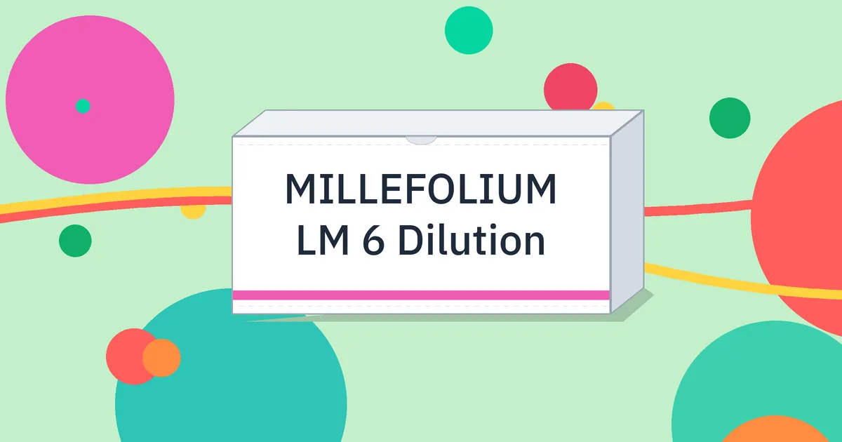 Symbolbild: Packung mit der Aufschrift MILLEFOLIUM LM 6 Dilution (PZN 13607896) – Verfügbarkeit und Bezug in Apotheken in Frankfurt am Main