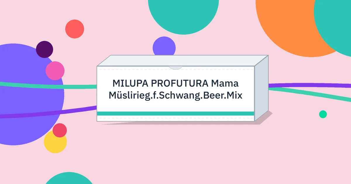 Symbolbild: Packung mit der Aufschrift MILUPA PROFUTURA Mama Müslirieg.f.Schwang.Beer.Mix (PZN 11653478) – Verfügbarkeit und Bezug in Apotheken in Frankfurt am Main