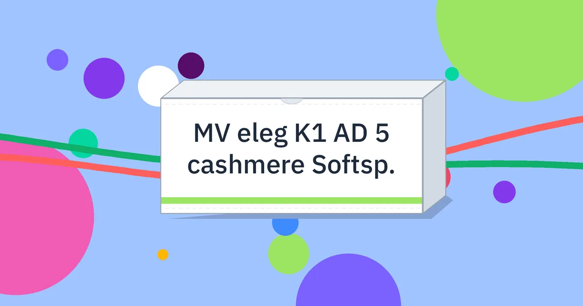 Symbolbild: Packung mit der Aufschrift MV eleg K1 AD 5 cashmere Softsp. (PZN 14651801) – Verfügbarkeit und Bezug in Apotheken in Frankfurt am Main