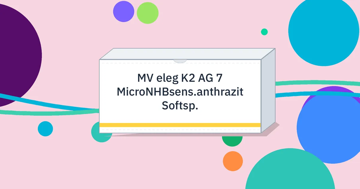 Symbolbild: Packung mit der Aufschrift MV eleg K2 AG 7 MicroNHBsens.anthrazit Softsp. (PZN 16071769) – Verfügbarkeit und Bezug in Apotheken in Frankfurt am Main