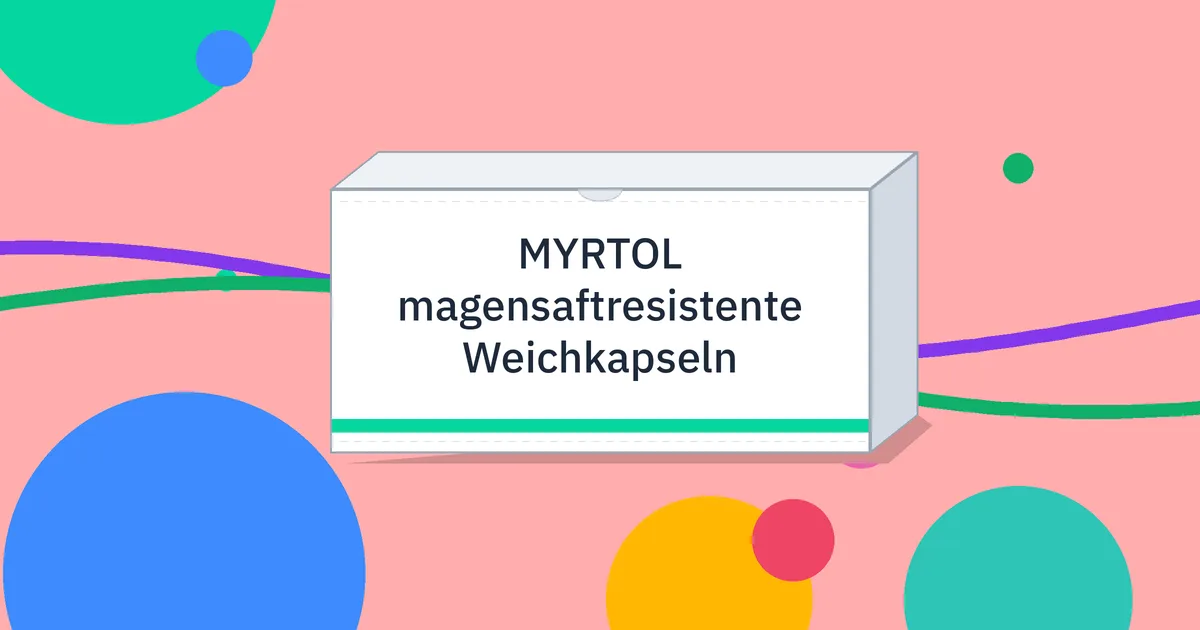 Symbolbild: Packung mit der Aufschrift MYRTOL magensaftresistente Weichkapseln (PZN 10944713) – Verfügbarkeit und Bezug in Apotheken in Frankfurt am Main