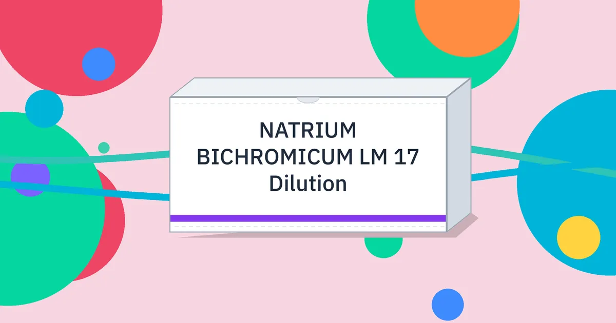 Symbolbild: Packung mit der Aufschrift NATRIUM BICHROMICUM LM 17 Dilution (PZN 12960834) – Verfügbarkeit und Bezug in Apotheken in Frankfurt am Main
