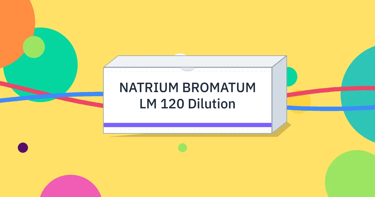 Symbolbild: Packung mit der Aufschrift NATRIUM BROMATUM LM 120 Dilution (PZN 12961532) – Verfügbarkeit und Bezug in Apotheken in Frankfurt am Main