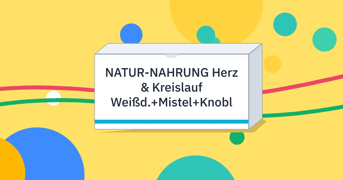 Symbolbild: Packung mit der Aufschrift NATUR-NAHRUNG Herz & Kreislauf Weißd.+Mistel+Knobl (PZN 18295622) – Verfügbarkeit und Bezug in Apotheken in Frankfurt am Main