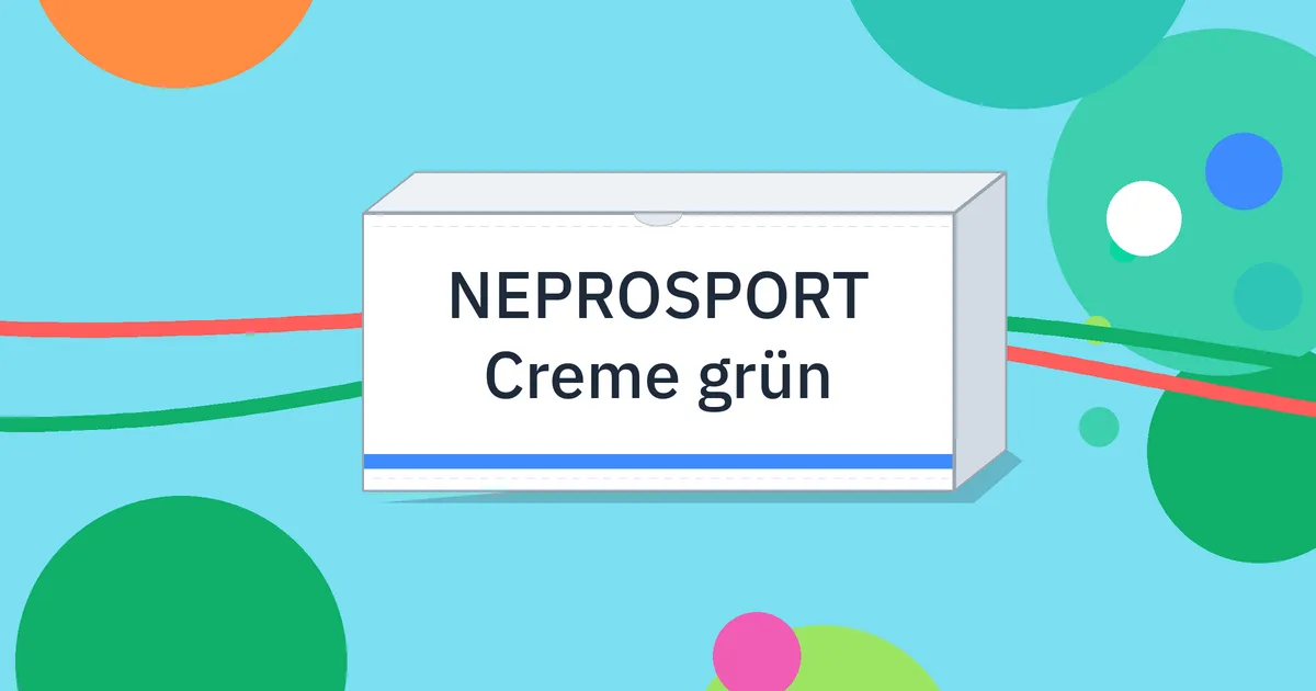 Symbolbild: Packung mit der Aufschrift NEPROSPORT Creme grün (PZN 00739024) – Verfügbarkeit und Bezug in Apotheken in Frankfurt am Main
