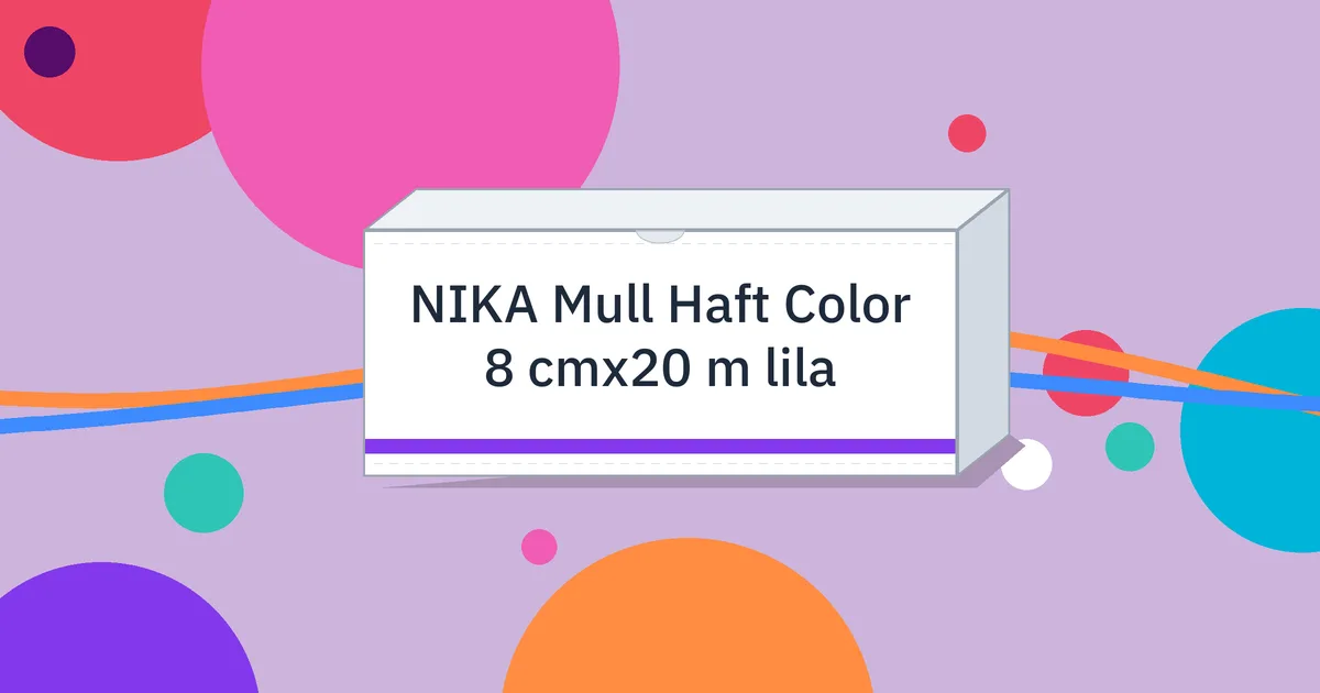 Symbolbild: Packung mit der Aufschrift NIKA Mull Haft Color 8 cmx20 m lila (PZN 10320510) – Verfügbarkeit und Bezug in Apotheken in Frankfurt am Main