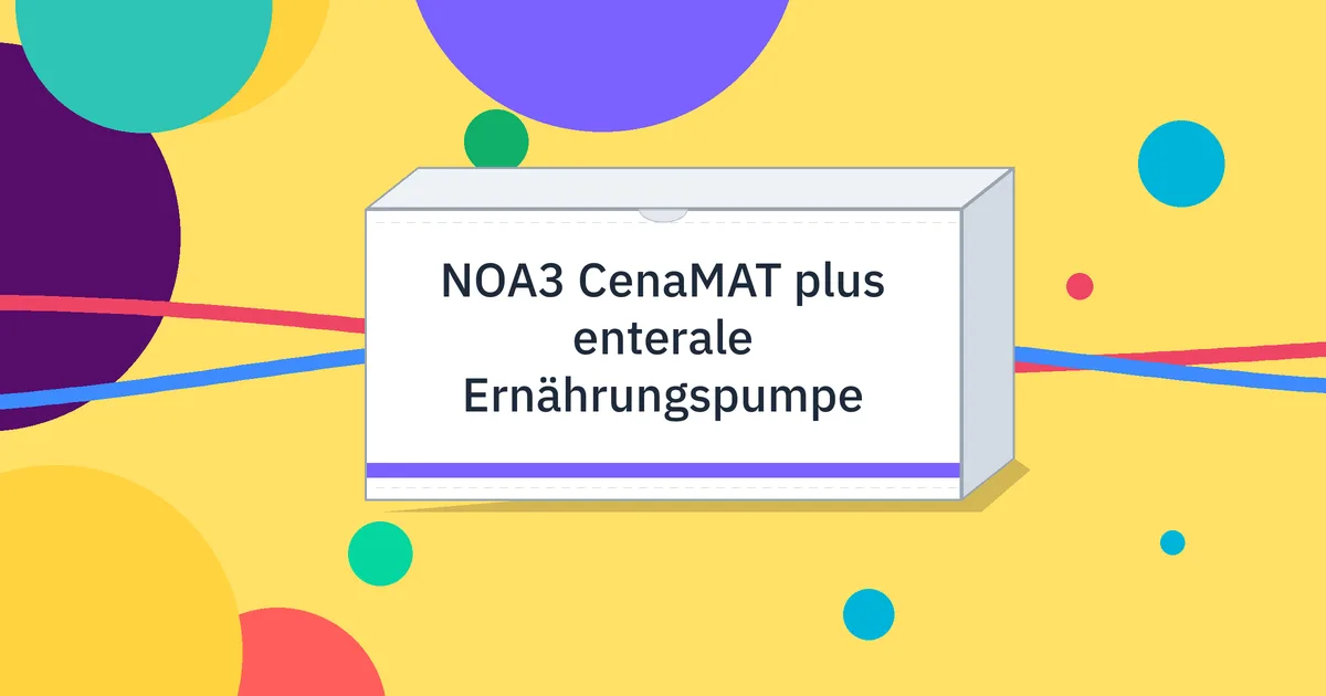 Symbolbild: Packung mit der Aufschrift NOA3 CenaMAT plus enterale Ernährungspumpe (PZN 12475145) – Verfügbarkeit und Bezug in Apotheken in Frankfurt am Main