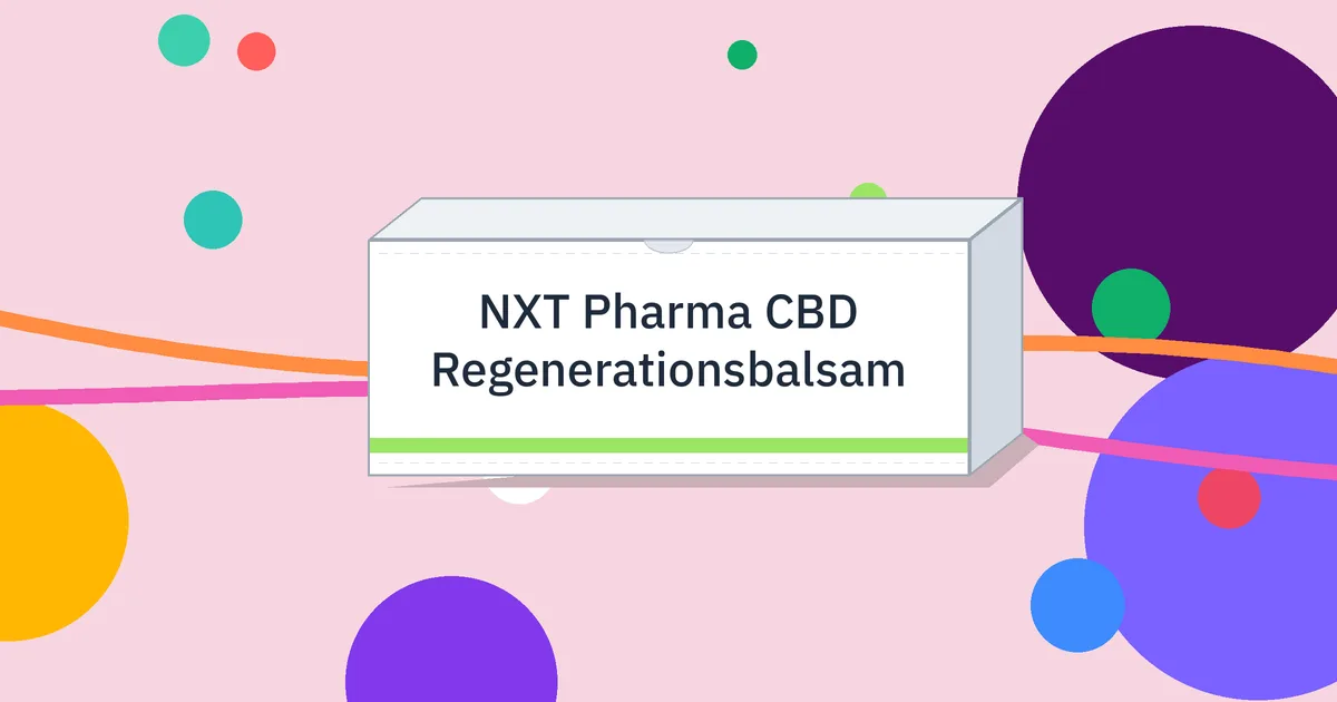 Symbolbild: Packung mit der Aufschrift NXT Pharma CBD Regenerationsbalsam (PZN 17505862) – Verfügbarkeit und Bezug in Apotheken in Frankfurt am Main