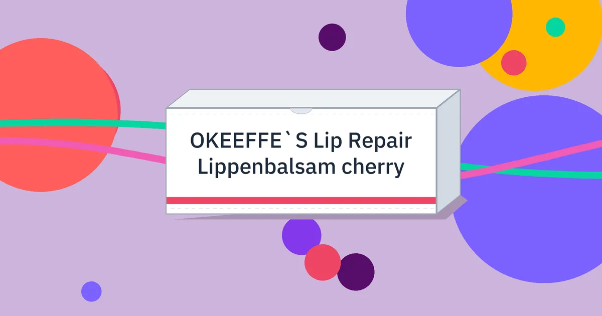 Symbolbild: Packung mit der Aufschrift OKEEFFE`S Lip Repair Lippenbalsam cherry (PZN 19122740) – Verfügbarkeit und Bezug in Apotheken in Frankfurt am Main