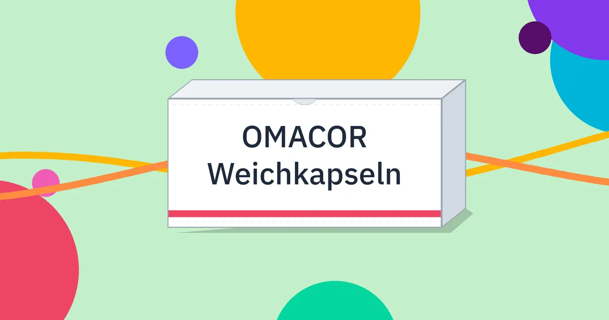 Symbolbild: Packung mit der Aufschrift OMACOR Weichkapseln (PZN 09714936) – Verfügbarkeit und Bezug in Apotheken in Frankfurt am Main