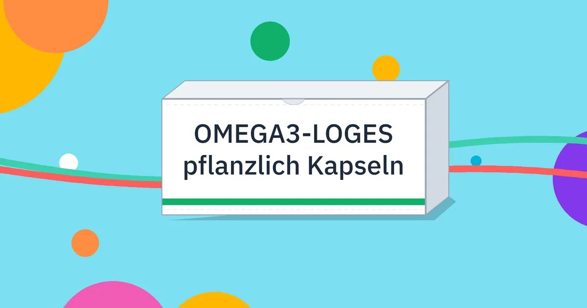 Symbolbild: Packung mit der Aufschrift OMEGA3-LOGES pflanzlich Kapseln (PZN 13980425) – Verfügbarkeit und Bezug in Apotheken in Frankfurt am Main