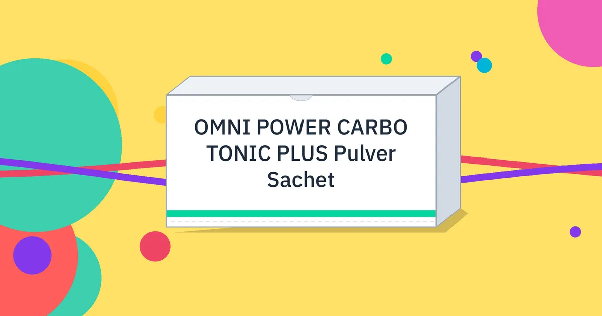 Symbolbild: Packung mit der Aufschrift OMNI POWER CARBO TONIC PLUS Pulver Sachet (PZN 20717792) – Verfügbarkeit und Bezug in Apotheken in Frankfurt am Main