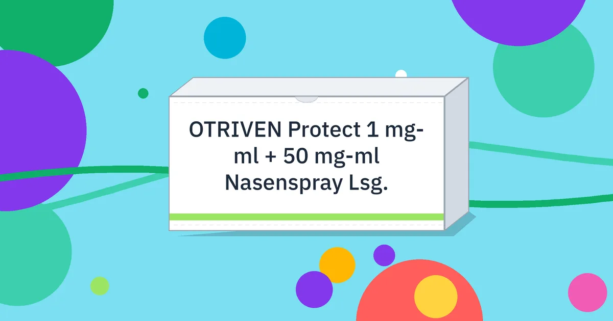 Symbolbild: Packung mit der Aufschrift OTRIVEN Protect 1 mg-ml + 50 mg-ml Nasenspray Lsg. (PZN 14287809) – Verfügbarkeit und Bezug in Apotheken in Frankfurt am Main