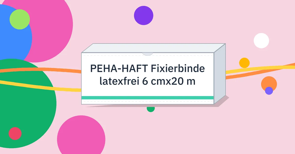 Symbolbild: Packung mit der Aufschrift PEHA-HAFT Fixierbinde latexfrei 6 cmx20 m (PZN 17514625) – Verfügbarkeit und Bezug in Apotheken in Frankfurt am Main