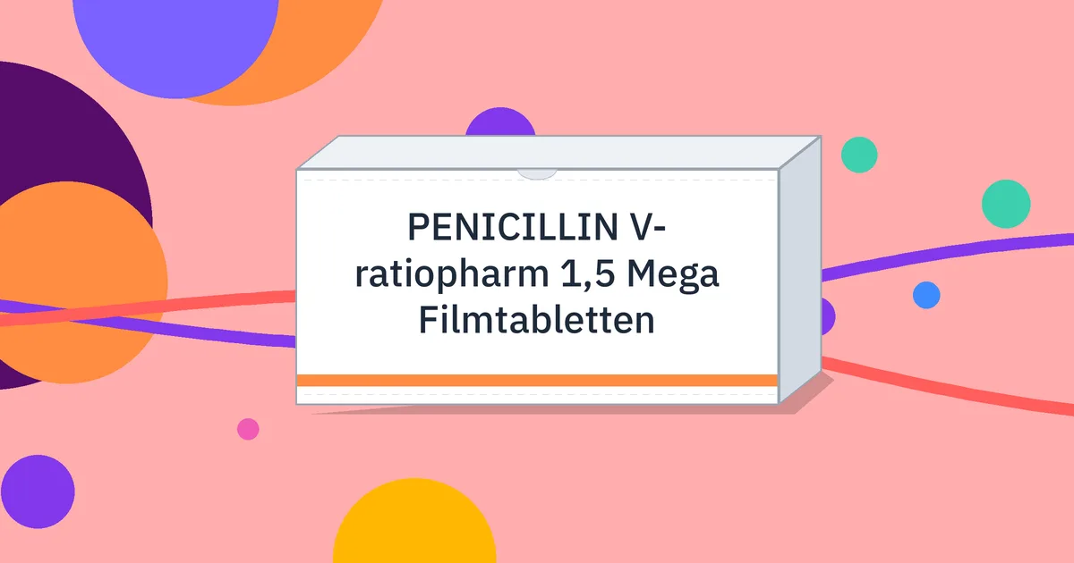Symbolbild: Packung mit der Aufschrift PENICILLIN V-ratiopharm 1,5 Mega Filmtabletten (PZN 08704002) – Verfügbarkeit und Bezug in Apotheken in Frankfurt am Main
