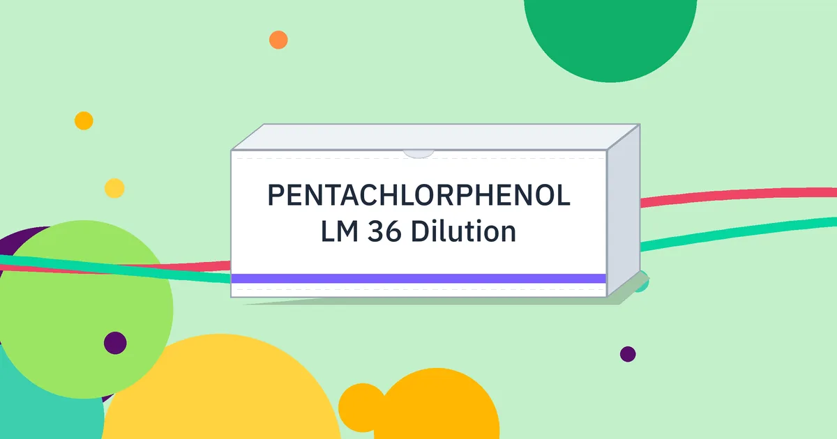 Symbolbild: Packung mit der Aufschrift PENTACHLORPHENOL LM 36 Dilution (PZN 13634404) – Verfügbarkeit und Bezug in Apotheken in Frankfurt am Main