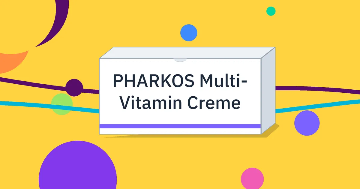 Symbolbild: Packung mit der Aufschrift PHARKOS Multi-Vitamin Creme (PZN 10630972) – Verfügbarkeit und Bezug in Apotheken in Frankfurt am Main