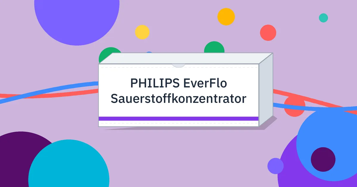Symbolbild: Packung mit der Aufschrift PHILIPS EverFlo Sauerstoffkonzentrator (PZN 18081074) – Verfügbarkeit und Bezug in Apotheken in Frankfurt am Main