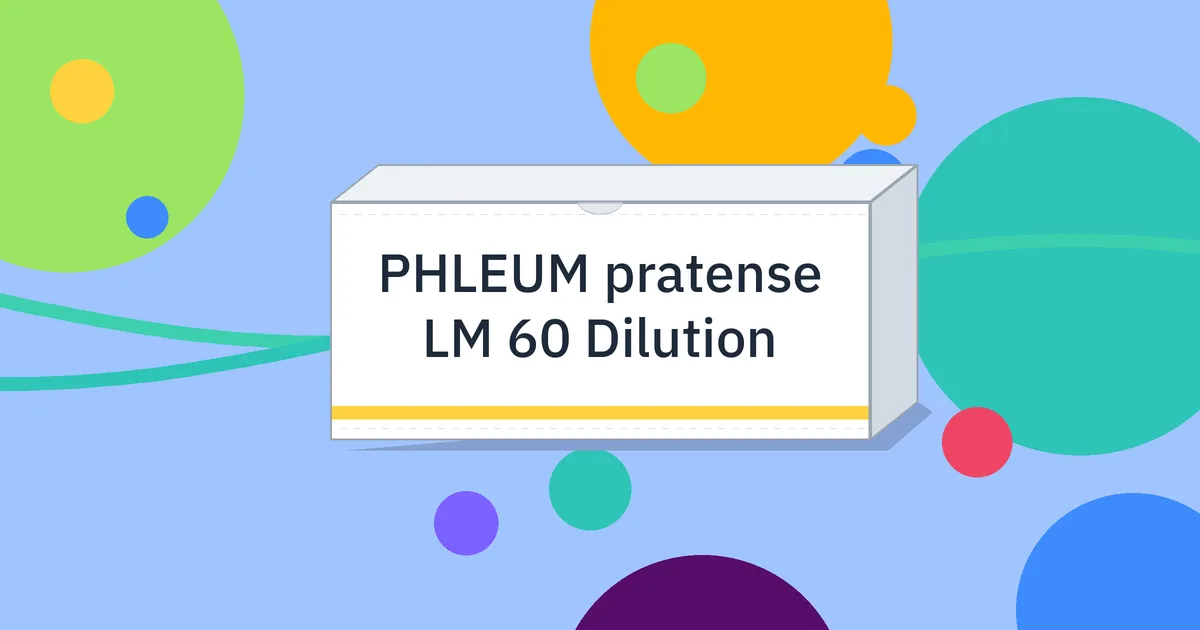 Symbolbild: Packung mit der Aufschrift PHLEUM pratense LM 60 Dilution (PZN 13639034) – Verfügbarkeit und Bezug in Apotheken in Frankfurt am Main