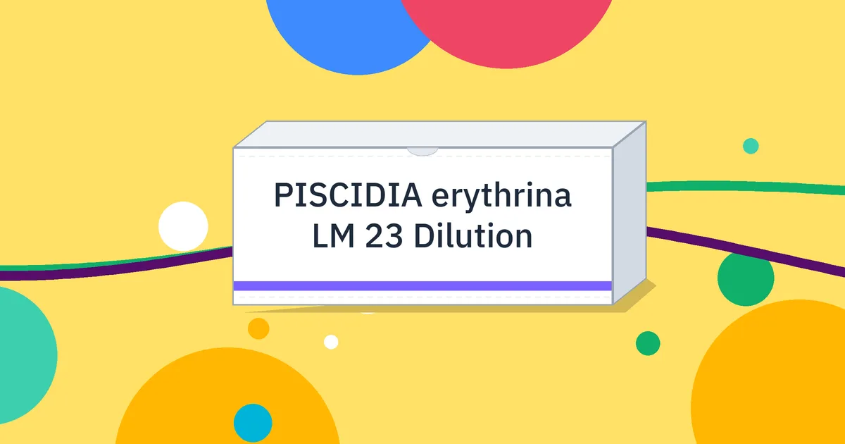 Symbolbild: Packung mit der Aufschrift PISCIDIA erythrina LM 23 Dilution (PZN 13645891) – Verfügbarkeit und Bezug in Apotheken in Frankfurt am Main