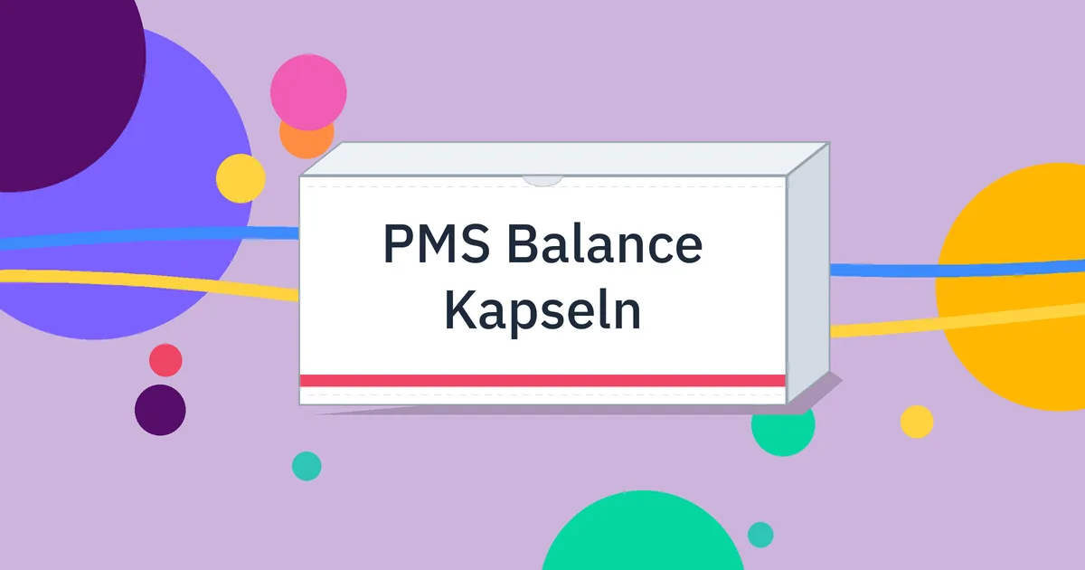 Symbolbild: Packung mit der Aufschrift PMS Balance Kapseln (PZN 20279642) – Verfügbarkeit und Bezug in Apotheken in Frankfurt am Main