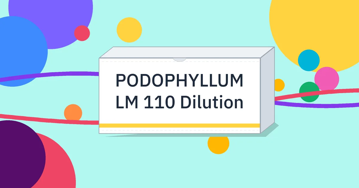 Symbolbild: Packung mit der Aufschrift PODOPHYLLUM LM 110 Dilution (PZN 13043241) – Verfügbarkeit und Bezug in Apotheken in Frankfurt am Main