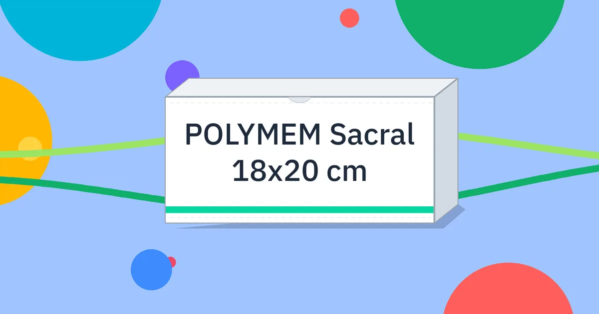 Symbolbild: Packung mit der Aufschrift POLYMEM Sacral 18x20 cm (PZN 02671891) – Verfügbarkeit und Bezug in Apotheken in Frankfurt am Main