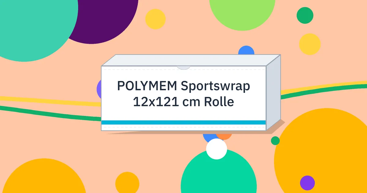 Symbolbild: Packung mit der Aufschrift POLYMEM Sportswrap 12x121 cm Rolle (PZN 19961587) – Verfügbarkeit und Bezug in Apotheken in Frankfurt am Main