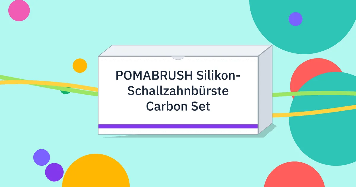 Symbolbild: Packung mit der Aufschrift POMABRUSH Silikon-Schallzahnbürste Carbon Set (PZN 18494155) – Verfügbarkeit und Bezug in Apotheken in Frankfurt am Main