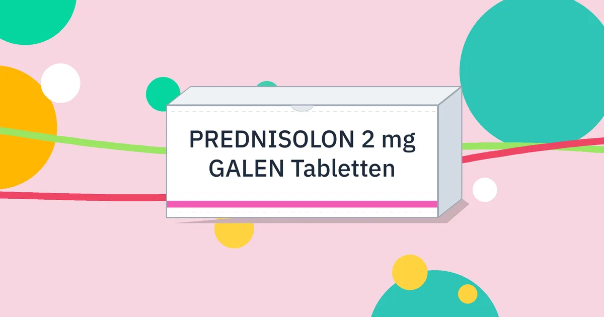 Symbolbild: Packung mit der Aufschrift PREDNISOLON 2 mg GALEN Tabletten (PZN 04143340) – Verfügbarkeit und Bezug in Apotheken in Frankfurt am Main
