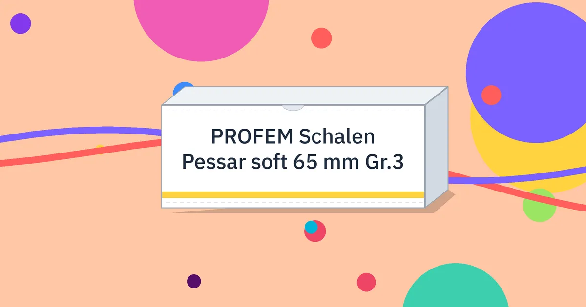 Symbolbild: Packung mit der Aufschrift PROFEM Schalen Pessar soft 65 mm Gr.3 (PZN 20394030) – Verfügbarkeit und Bezug in Apotheken in Frankfurt am Main