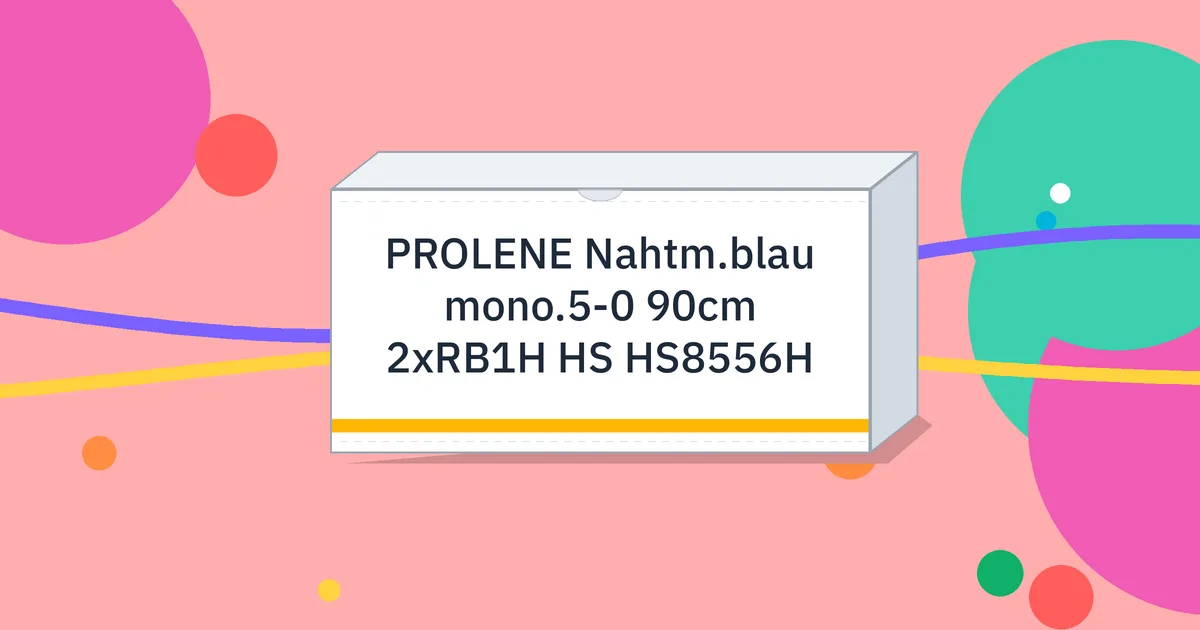 Symbolbild: Packung mit der Aufschrift PROLENE Nahtm.blau mono.5-0 90cm 2xRB1H HS HS8556H (PZN 20896286) – Verfügbarkeit und Bezug in Apotheken in Frankfurt am Main