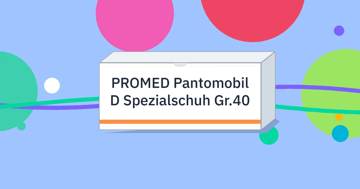 Symbolbild: Packung mit der Aufschrift PROMED Pantomobil D Spezialschuh Gr.40 (PZN 05482653) – Verfügbarkeit und Bezug in Apotheken in Frankfurt am Main