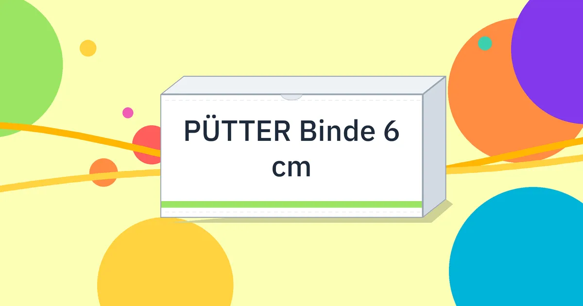 Symbolbild: Packung mit der Aufschrift PÜTTER Binde 6 cm (PZN 05529797) – Verfügbarkeit und Bezug in Apotheken in Frankfurt am Main