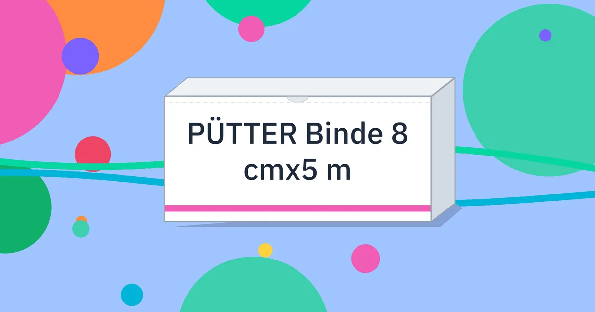 Symbolbild: Packung mit der Aufschrift PÜTTER Binde 8 cmx5 m (PZN 05384206) – Verfügbarkeit und Bezug in Apotheken in Frankfurt am Main