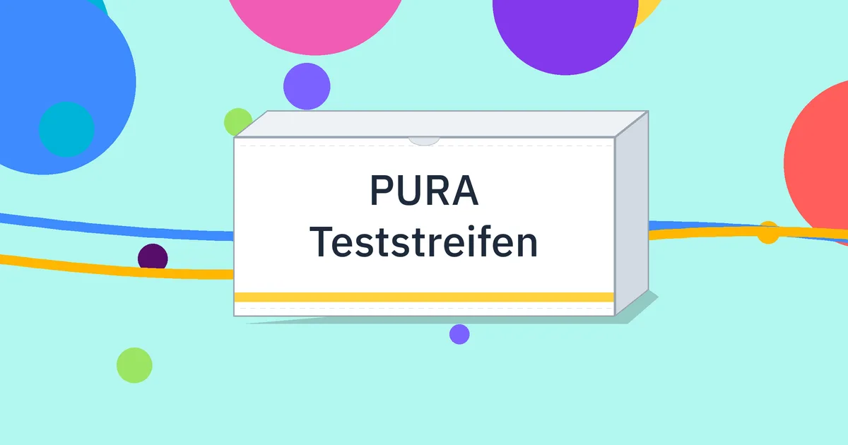 Symbolbild: Packung mit der Aufschrift PURA Teststreifen (PZN 13503033) – Verfügbarkeit und Bezug in Apotheken in Frankfurt am Main