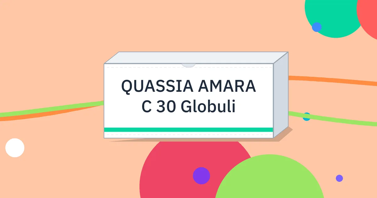 Symbolbild: Packung mit der Aufschrift QUASSIA AMARA C 30 Globuli (PZN 16693318) – Verfügbarkeit und Bezug in Apotheken in Frankfurt am Main