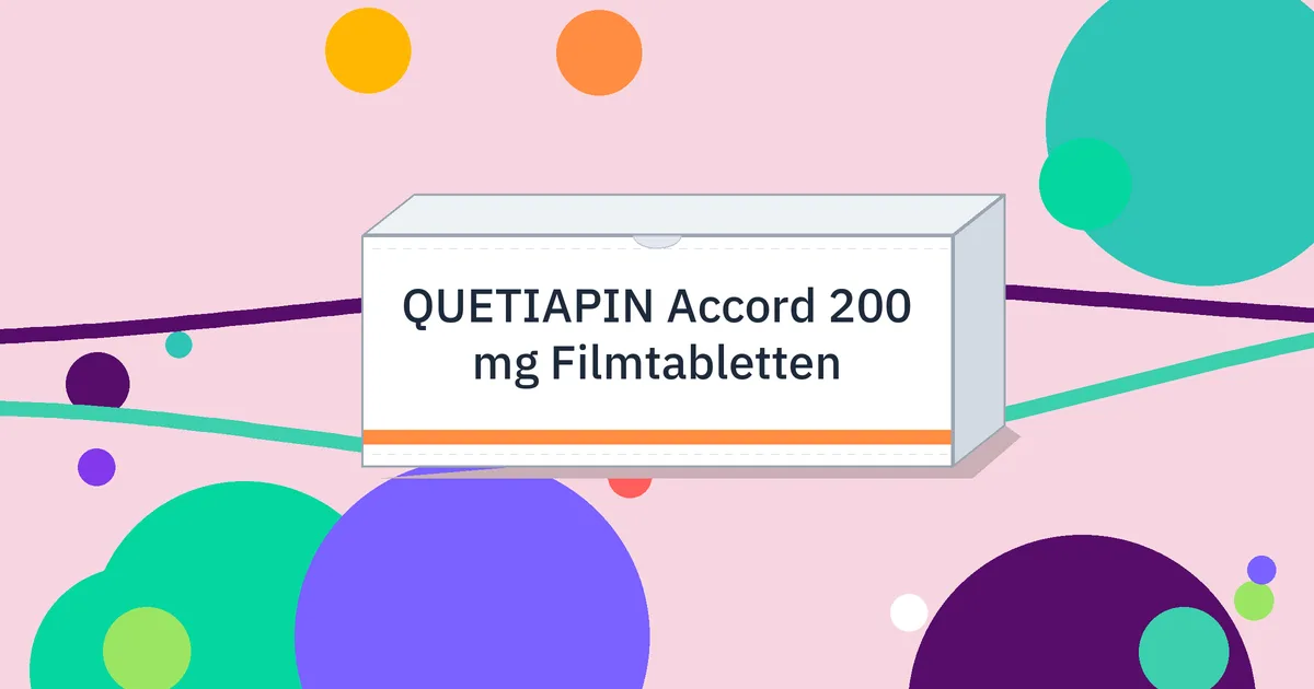 Symbolbild: Packung mit der Aufschrift QUETIAPIN Accord 200 mg Filmtabletten (PZN 13722887) – Verfügbarkeit und Bezug in Apotheken in Frankfurt am Main