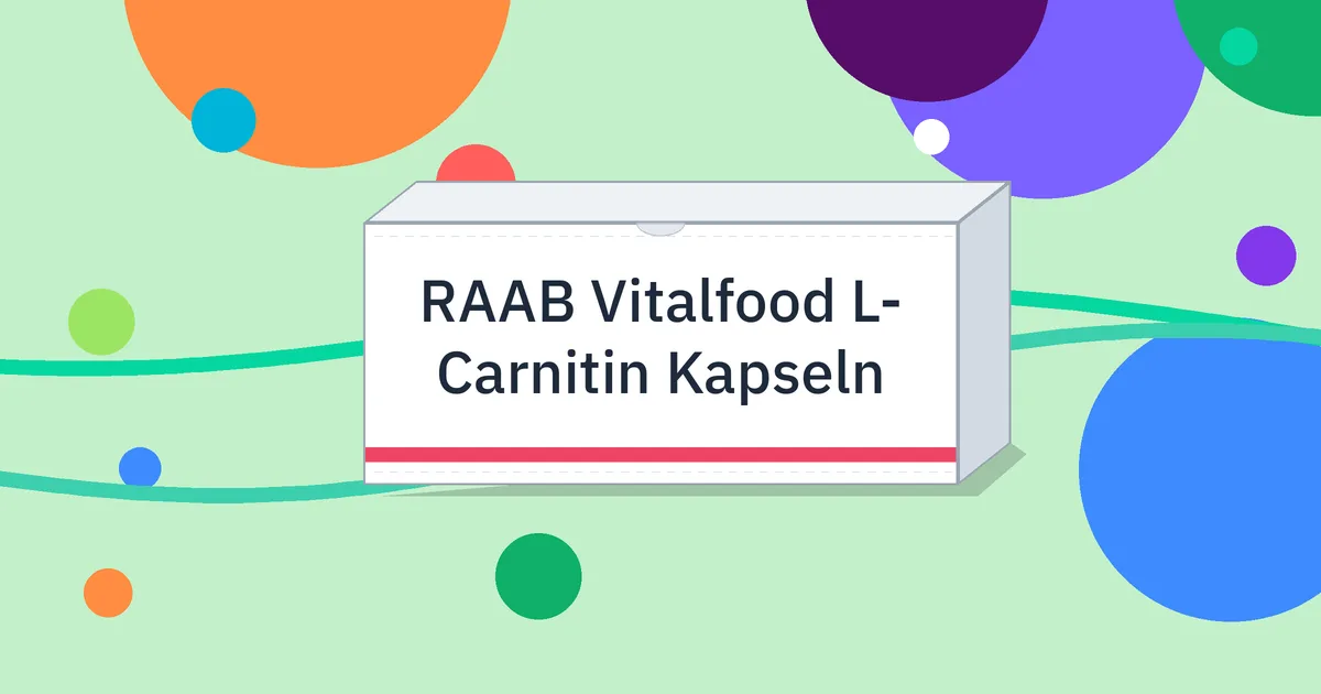 Symbolbild: Packung mit der Aufschrift RAAB Vitalfood L-Carnitin Kapseln (PZN 19304665) – Verfügbarkeit und Bezug in Apotheken in Frankfurt am Main