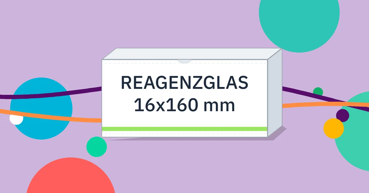 Symbolbild: Packung mit der Aufschrift REAGENZGLAS 16x160 mm (PZN 07548043) – Verfügbarkeit und Bezug in Apotheken in Frankfurt am Main