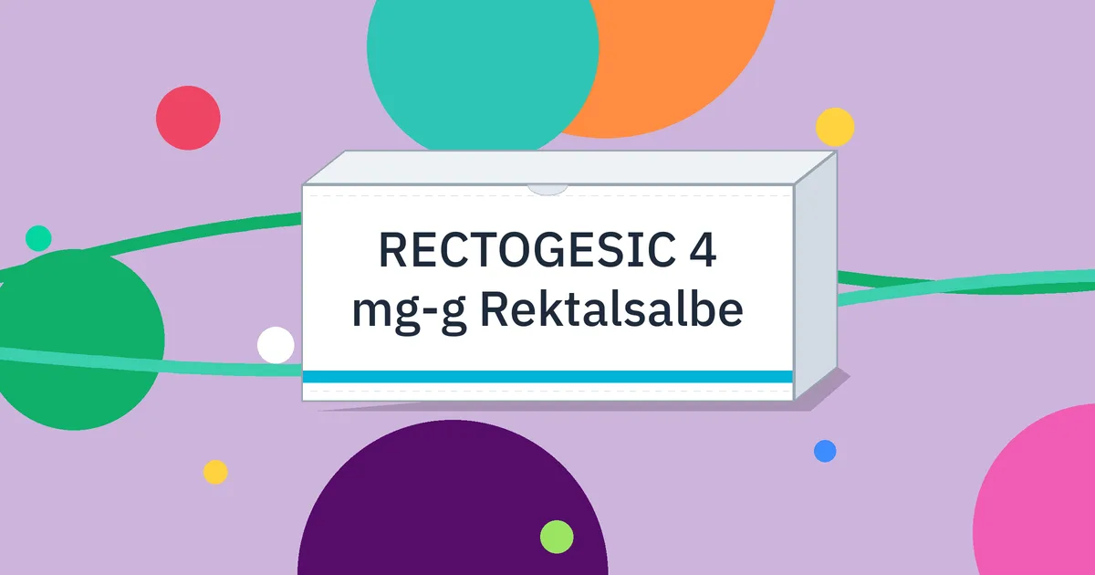 Symbolbild: Packung mit der Aufschrift RECTOGESIC 4 mg-g Rektalsalbe (PZN 19823000) – Verfügbarkeit und Bezug in Apotheken in Frankfurt am Main