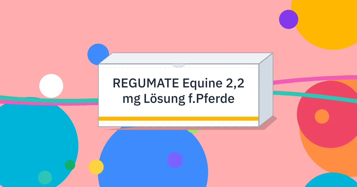 Symbolbild: Packung mit der Aufschrift REGUMATE Equine 2,2 mg Lösung f.Pferde (PZN 00757559) – Verfügbarkeit und Bezug in Apotheken in Frankfurt am Main