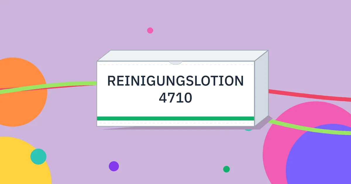 Symbolbild: Packung mit der Aufschrift REINIGUNGSLOTION 4710 (PZN 09253234) – Verfügbarkeit und Bezug in Apotheken in Frankfurt am Main