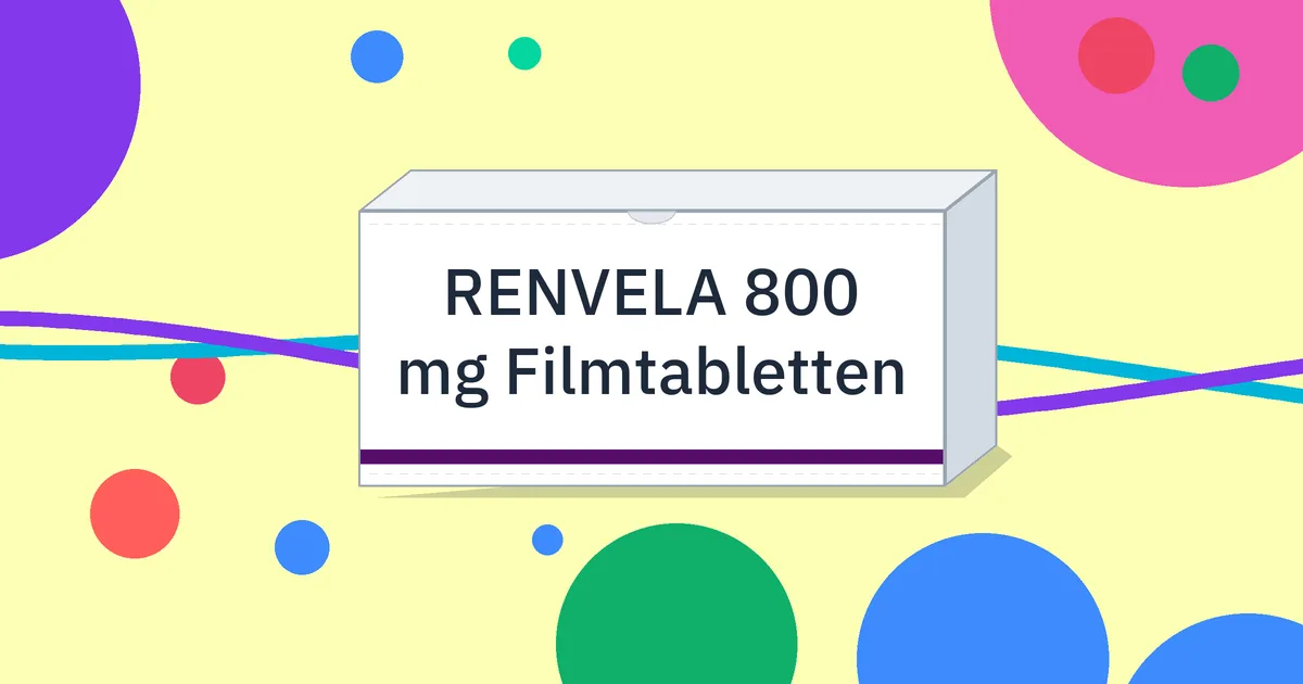 Symbolbild: Packung mit der Aufschrift RENVELA 800 mg Filmtabletten (PZN 06803496) – Verfügbarkeit und Bezug in Apotheken in Frankfurt am Main