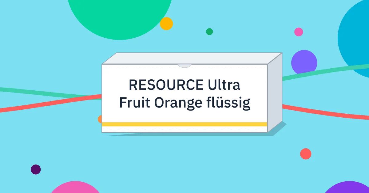 Symbolbild: Packung mit der Aufschrift RESOURCE Ultra Fruit Orange flüssig (PZN 18048881) – Verfügbarkeit und Bezug in Apotheken in Frankfurt am Main