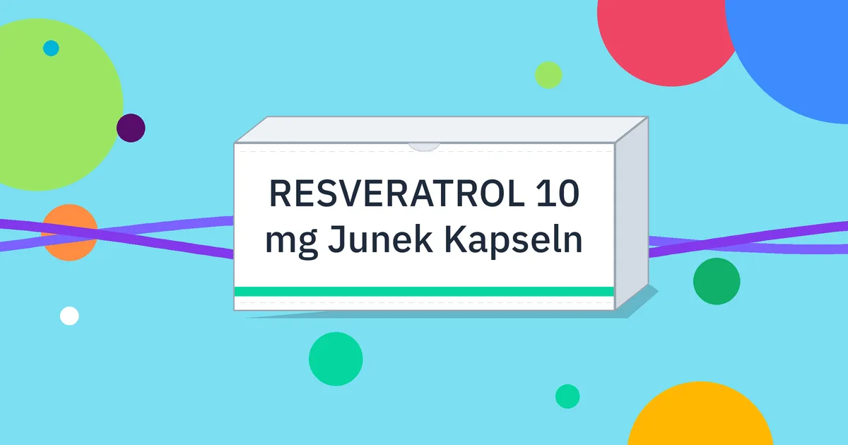 Symbolbild: Packung mit der Aufschrift RESVERATROL 10 mg Junek Kapseln (PZN 02571468) – Verfügbarkeit und Bezug in Apotheken in Frankfurt am Main