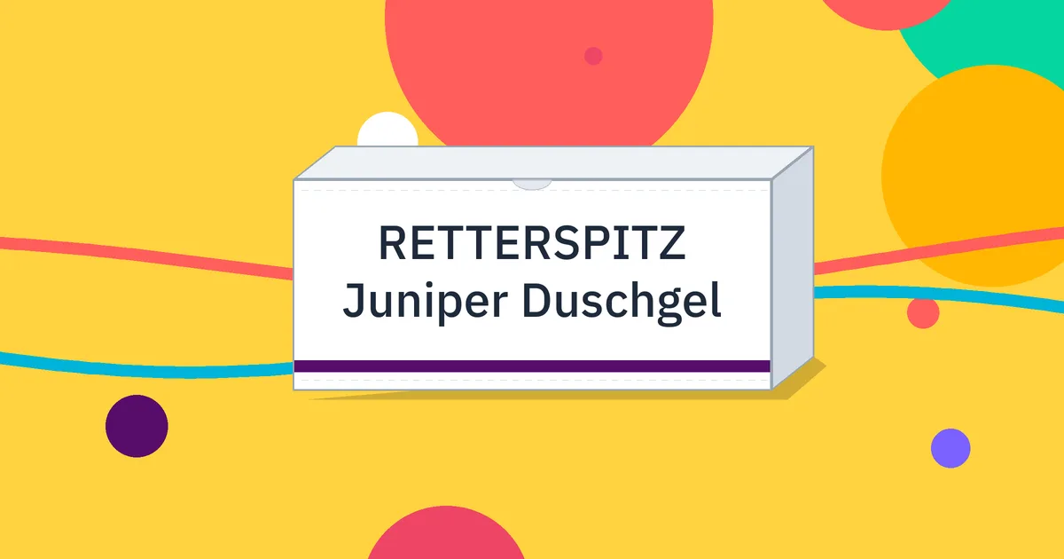 Symbolbild: Packung mit der Aufschrift RETTERSPITZ Juniper Duschgel (PZN 19799218) – Verfügbarkeit und Bezug in Apotheken in Frankfurt am Main